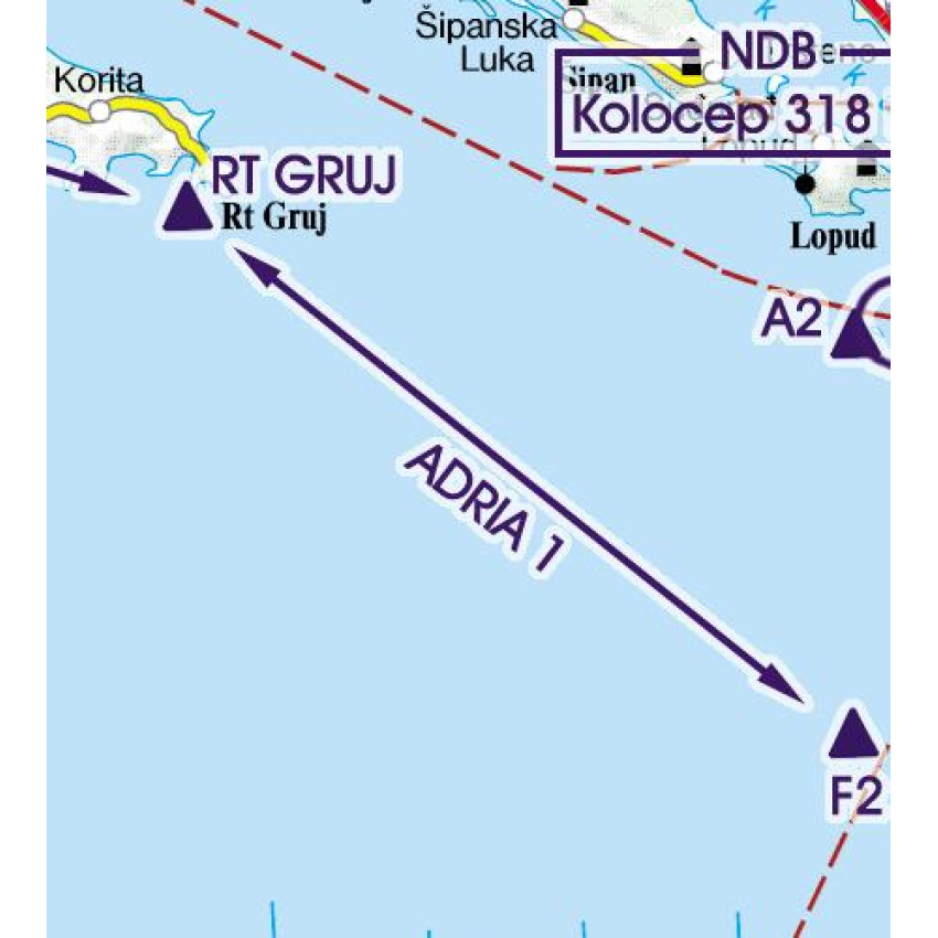 VFR aeronautical chart Croatia & Bosnia and Herzegovina